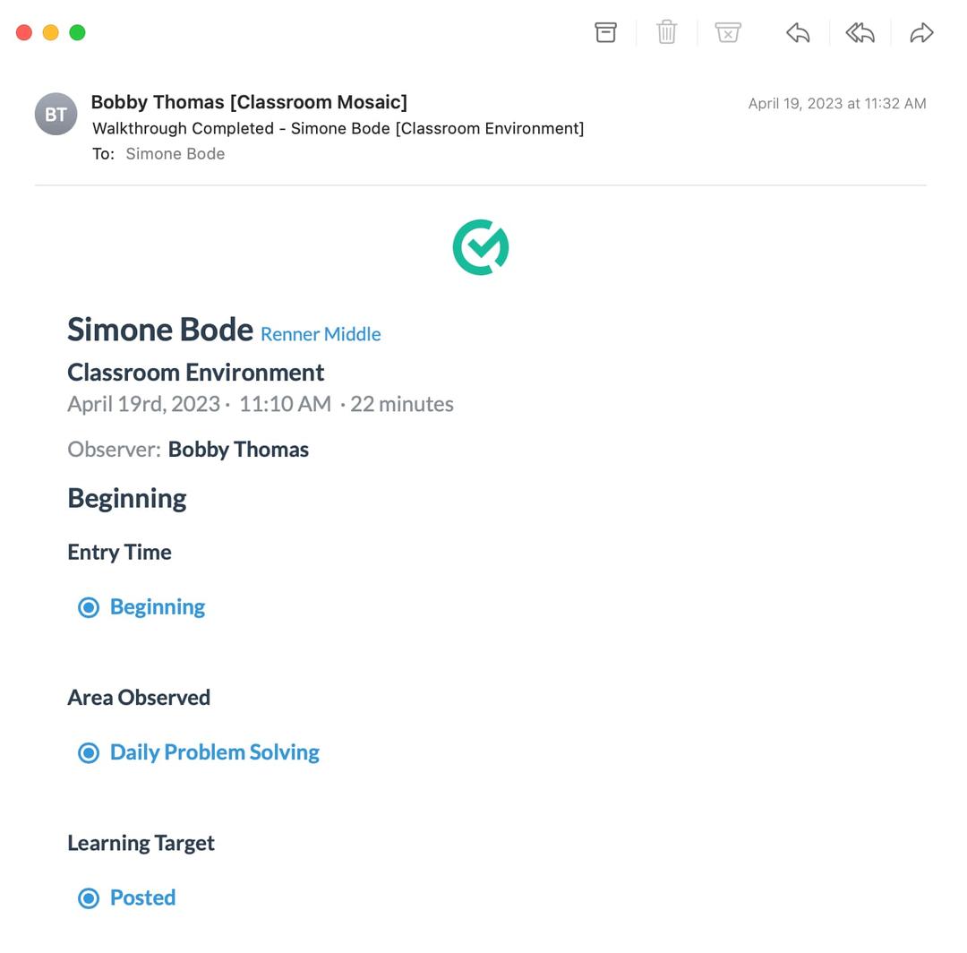 Classroom Walkthroughs | Classroom Mosaic