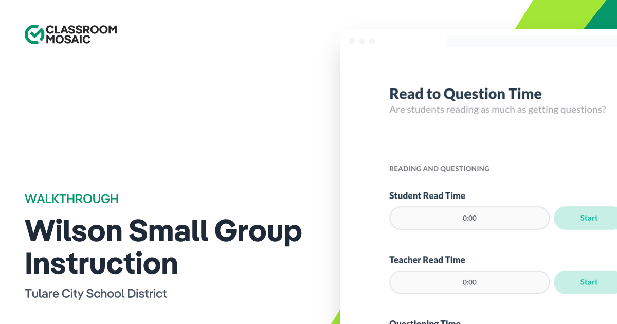 Wilson Small Group Instruction | Teacher Observation Form