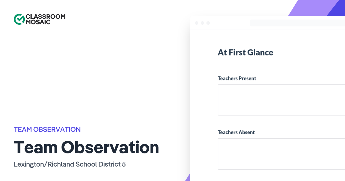 Team Observation | Teacher Observation Form
