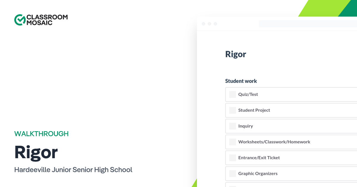 Rigor | Teacher Observation Form