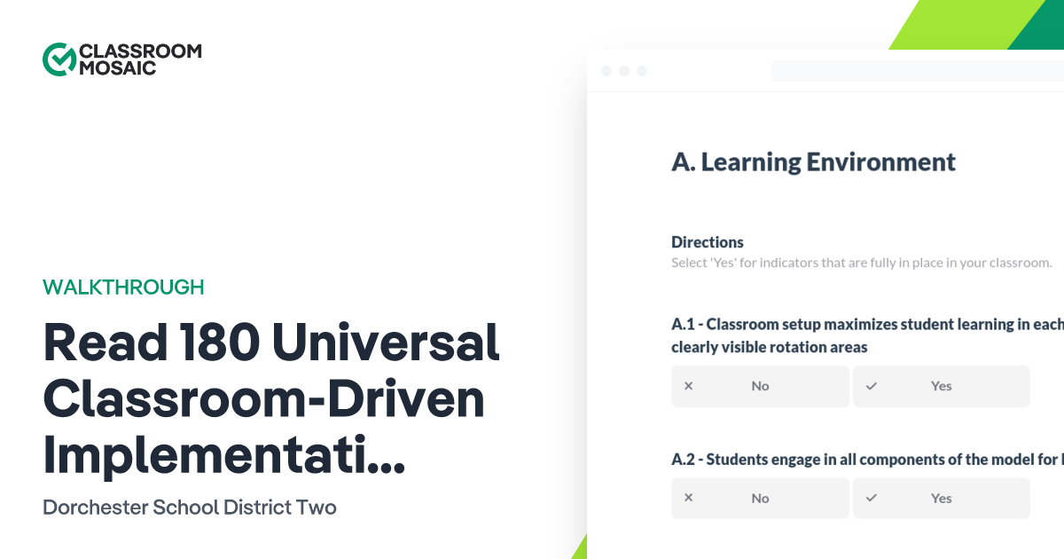 Read 180 Universal Classroom-Driven Implementation Indicators | Teacher ...