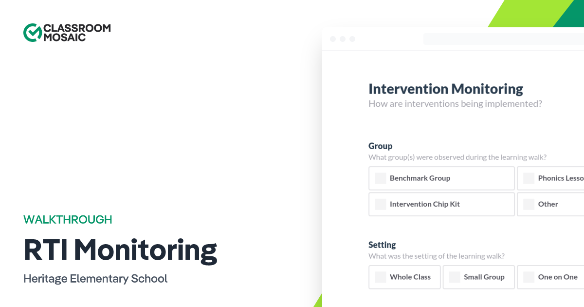 RTI Monitoring | Teacher Observation Form