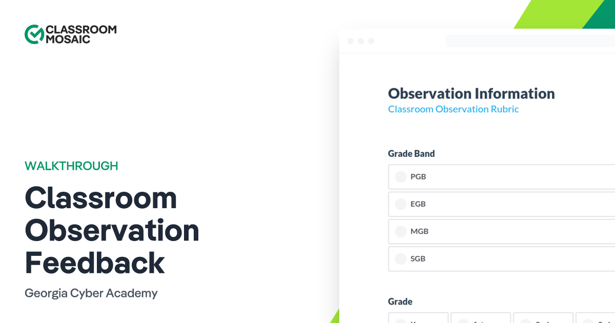 Classroom Observation Feedback | Teacher Observation Form