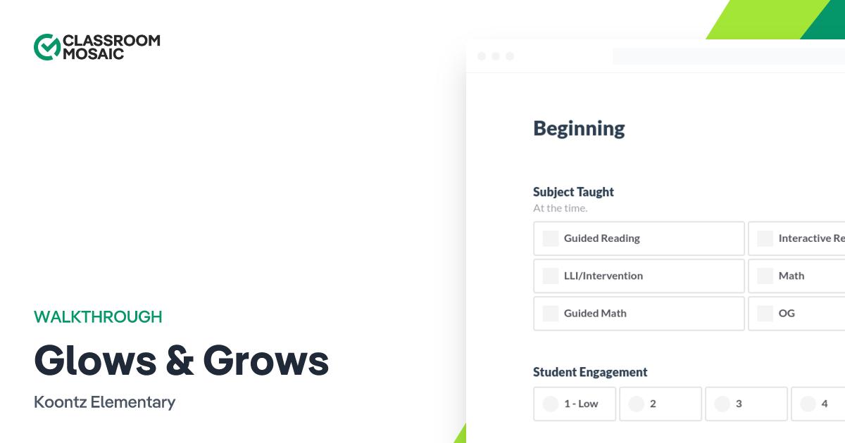 Glows & Grows | Teacher Observation Form
