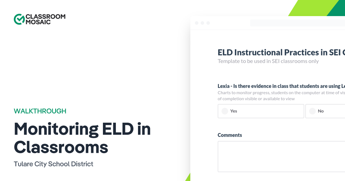 Monitoring ELD in Classrooms | Teacher Observation Form