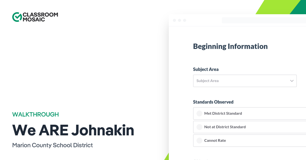 We ARE Johnakin | Teacher Observation Form