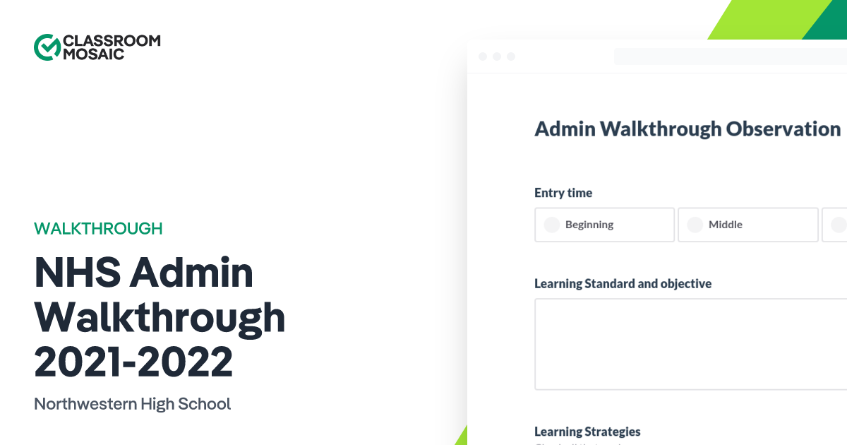 NHS Admin Walkthrough 2021-2022 | Teacher Observation Form