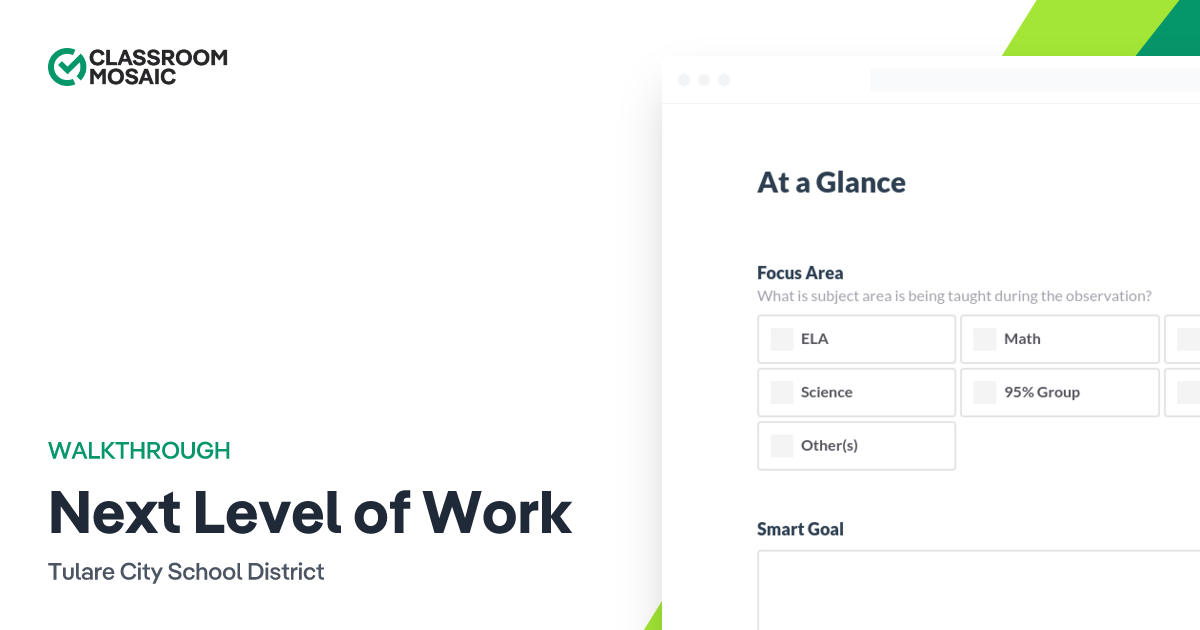 Next Level of Work | Teacher Observation Form
