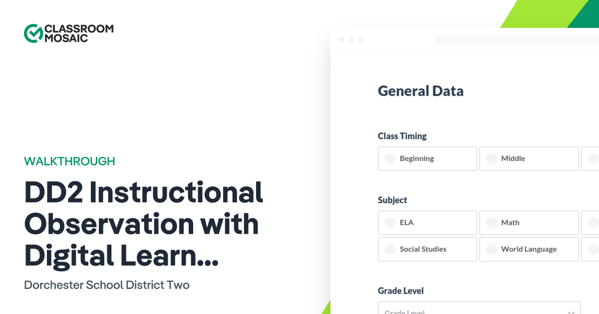 DD2 Instructional Observation with Digital Learning Environment ...