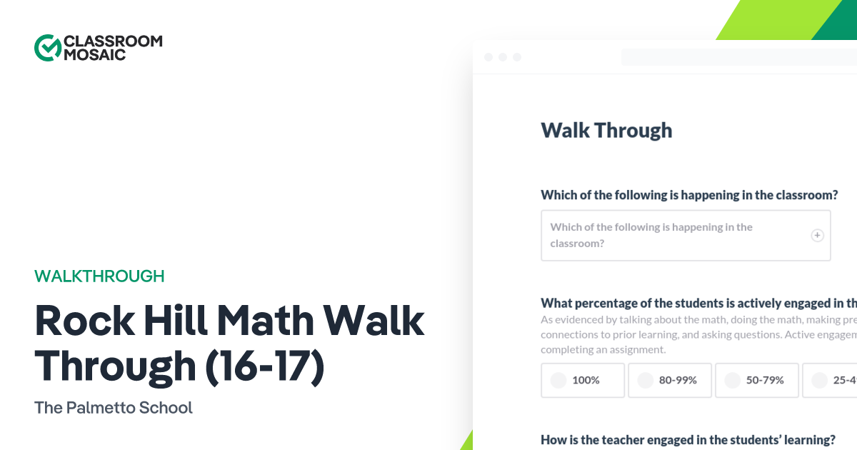 Rock Hill Math Walk Through (16-17) | Teacher Observation Form