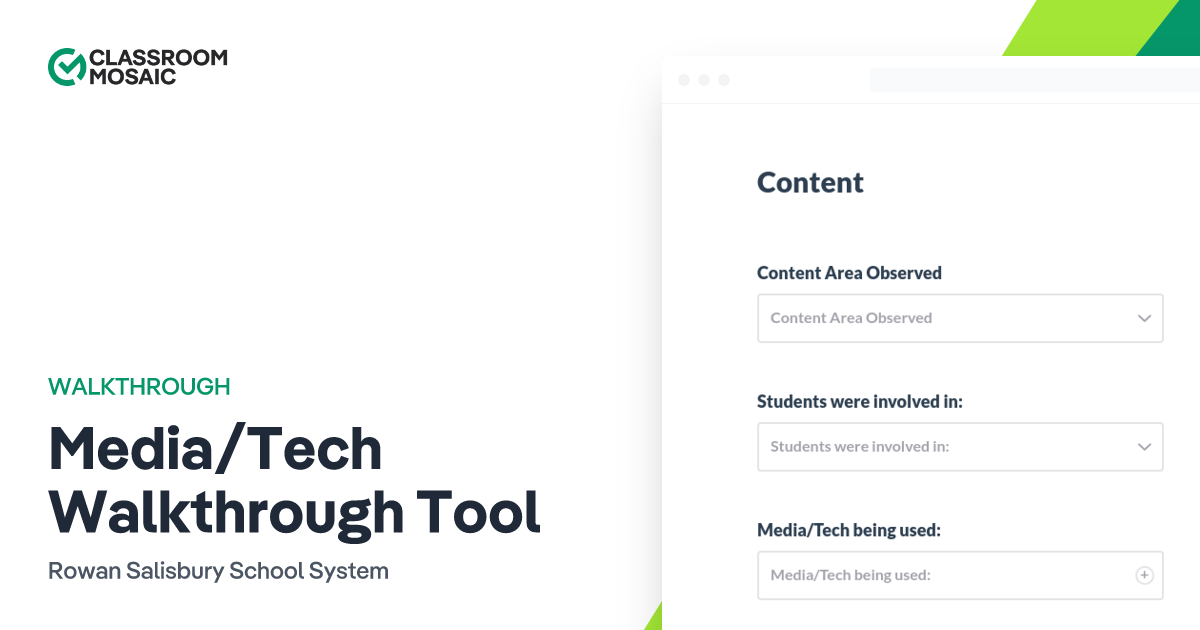 Media/Tech Walkthrough Tool | Teacher Observation Form