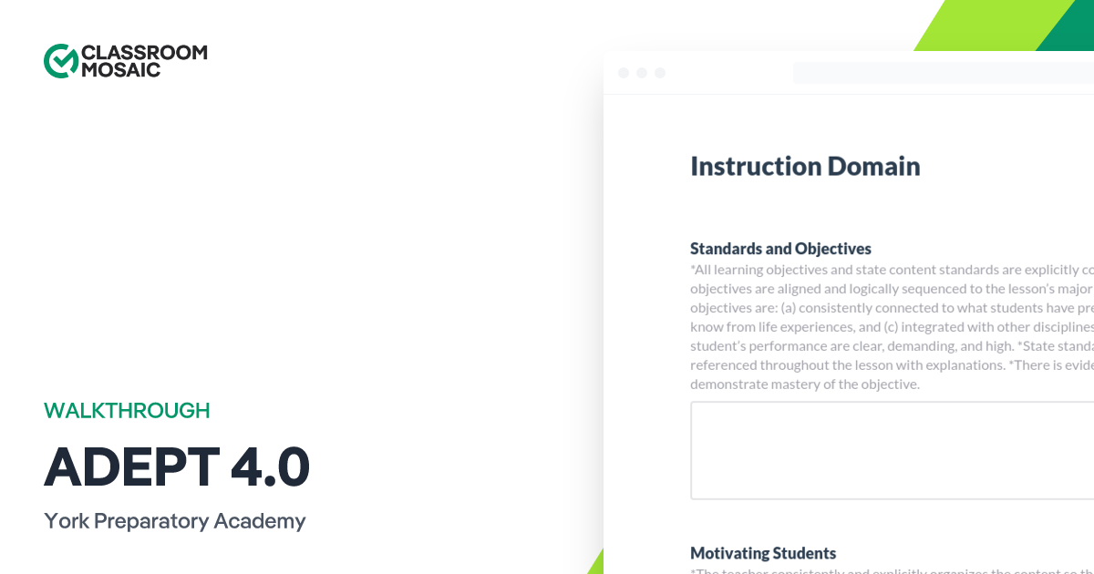 ADEPT 4.0 | Teacher Observation Form