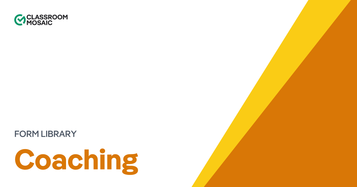 Coaching Teacher Observation Forms