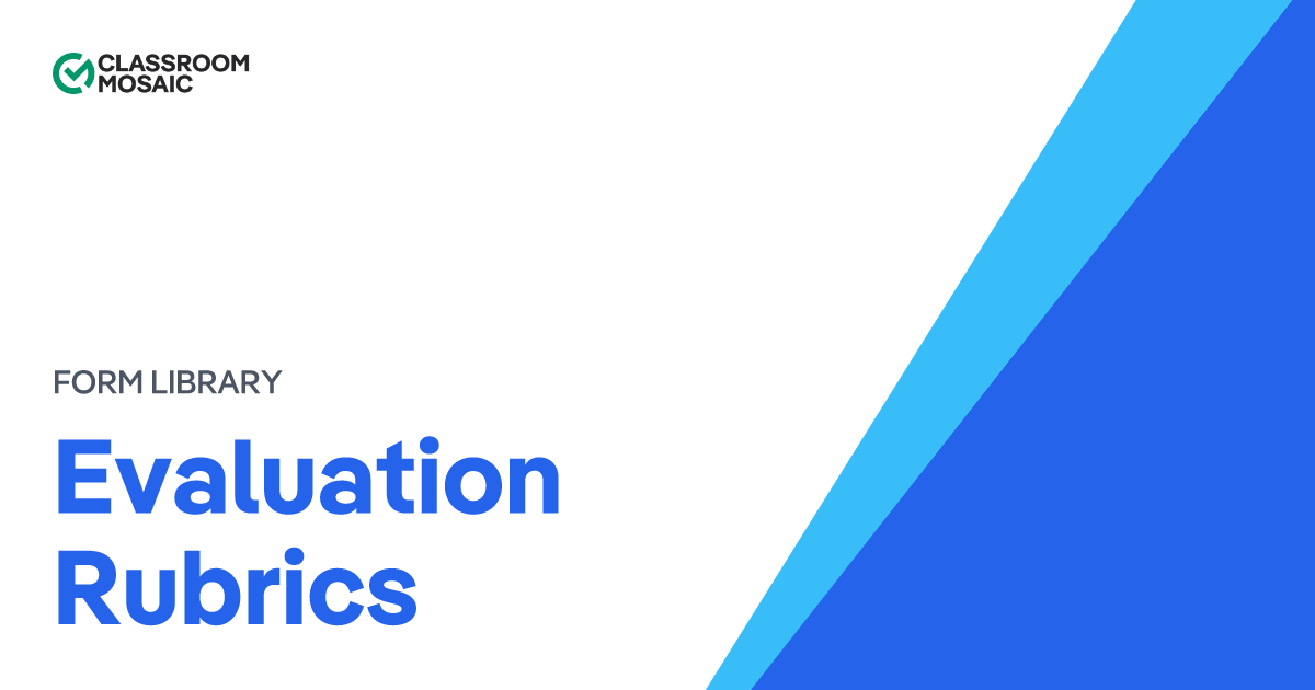 Evaluation Rubric Teacher Observation Forms