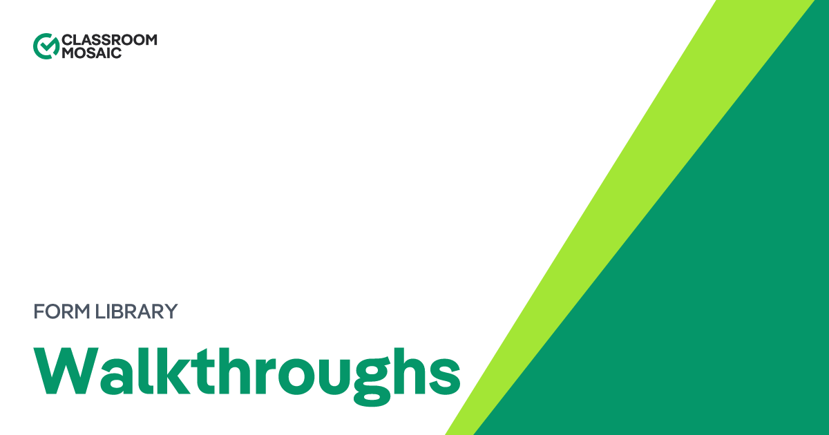 Walkthrough Teacher Observation Forms