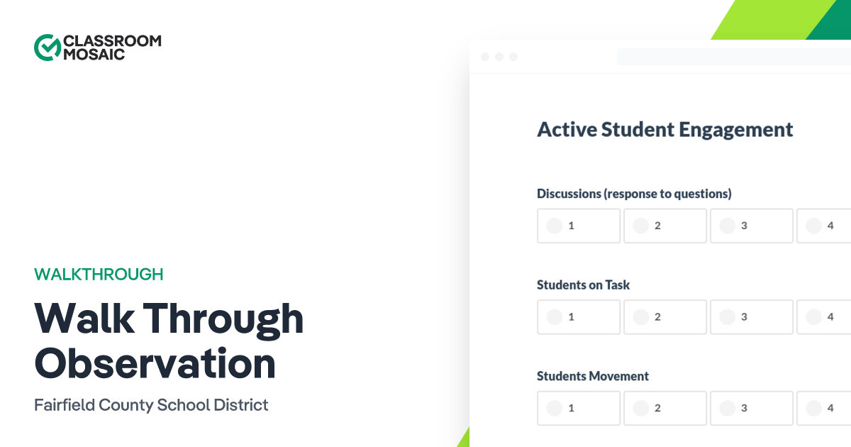Walk Through Observation | Teacher Observation Form