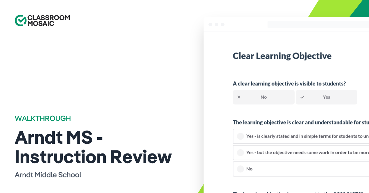 Arndt MS - Instruction Review | Teacher Observation Form