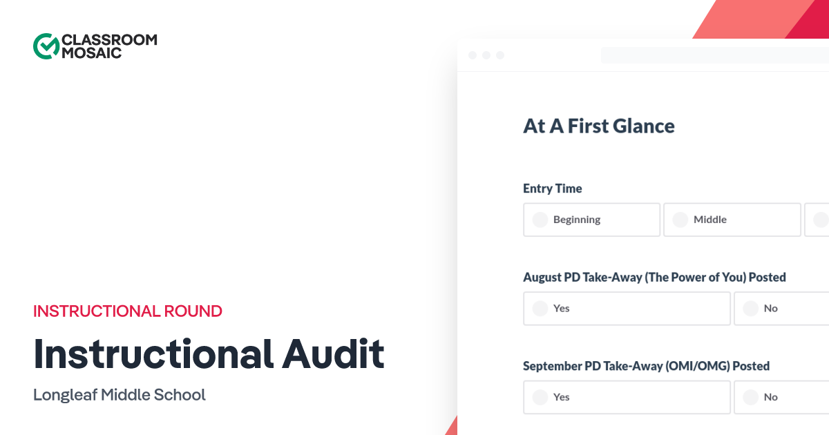 Instructional Audit | Teacher Observation Form