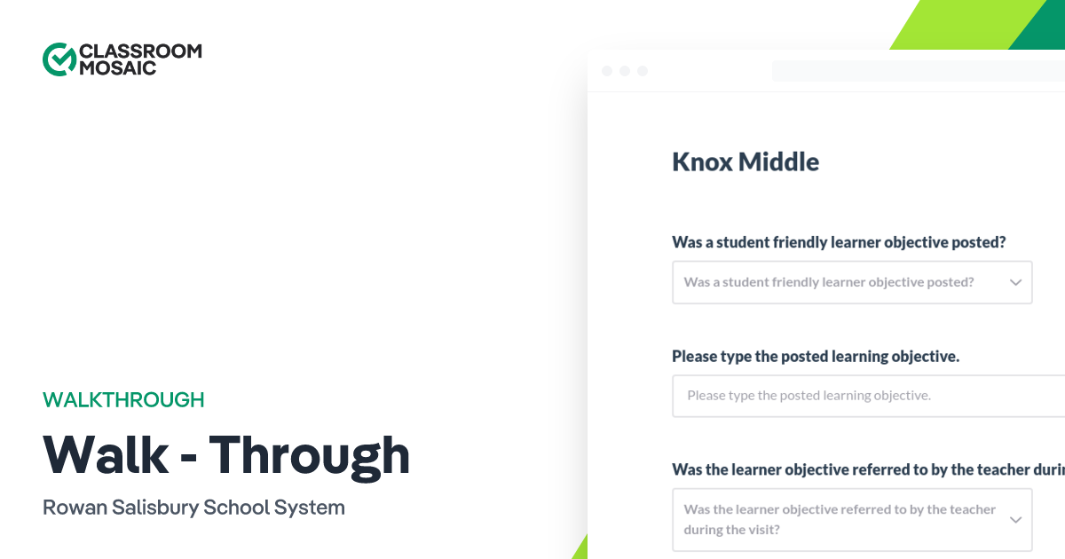 Walk - Through | Teacher Observation Form