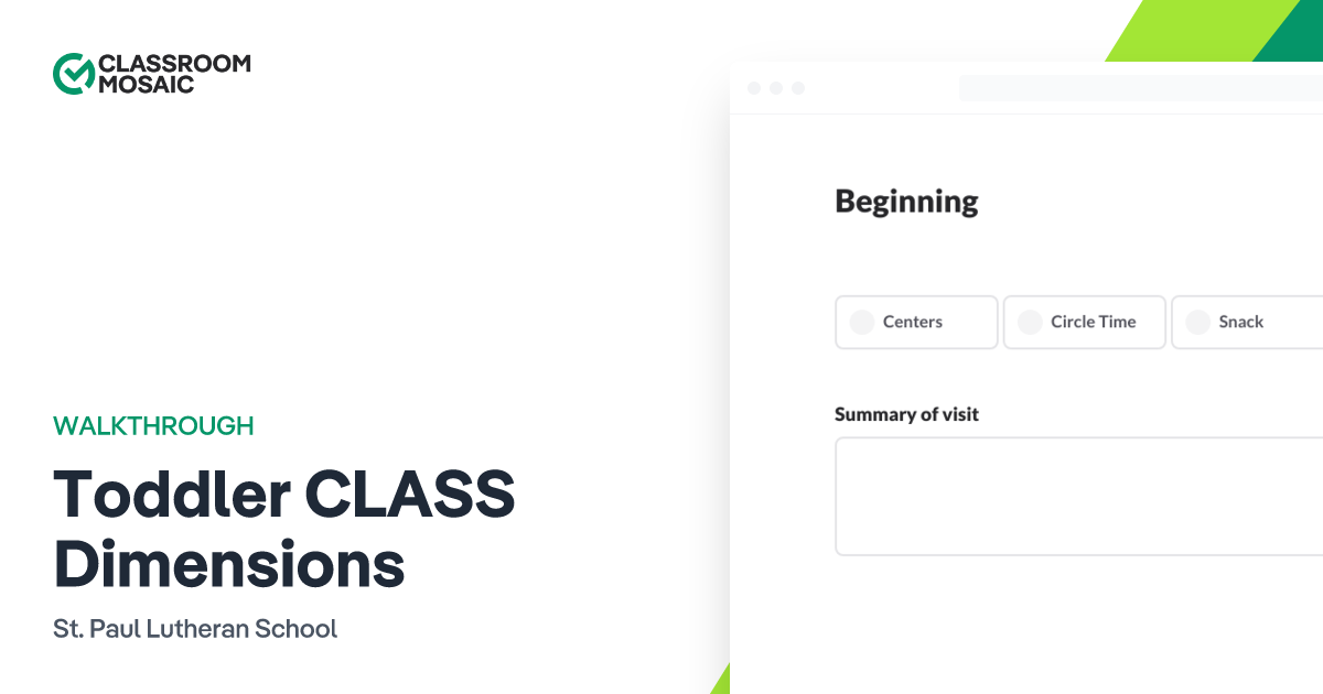 Toddler CLASS Dimensions | Teacher Observation Form