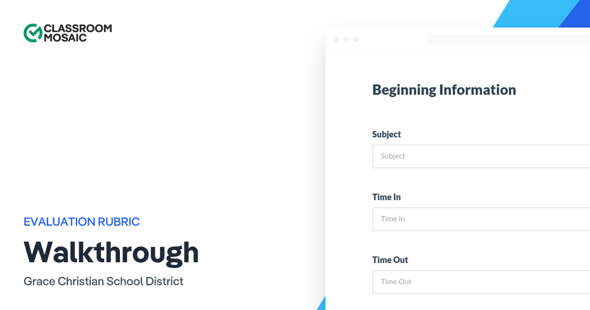 Walkthrough | Teacher Observation Form
