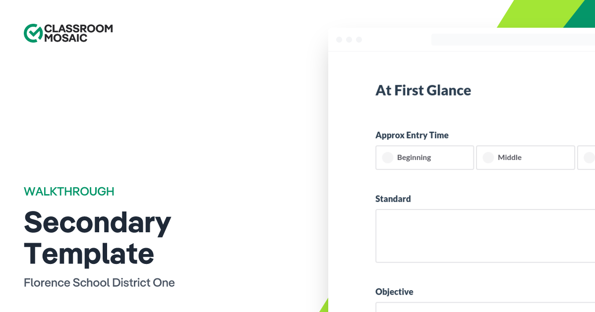 Secondary Template | Teacher Observation Form