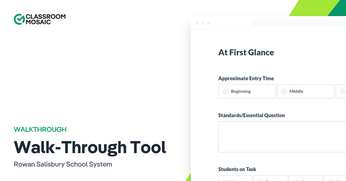 Walk-Through Tool | Teacher Observation Form