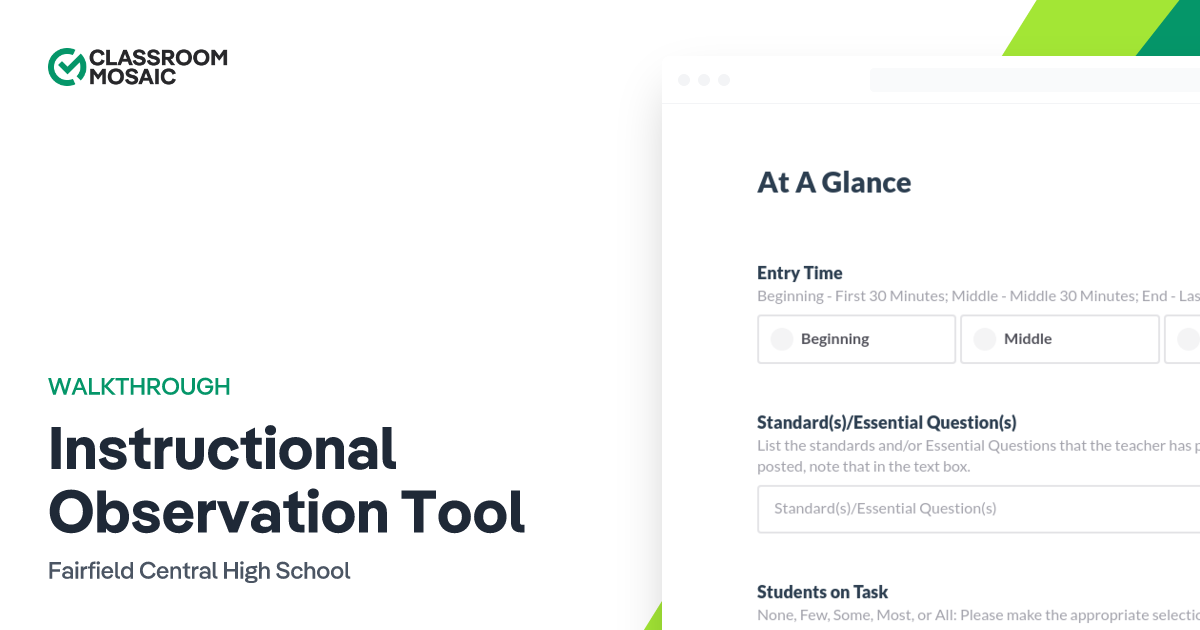 Instructional Observation Tool | Teacher Observation Form