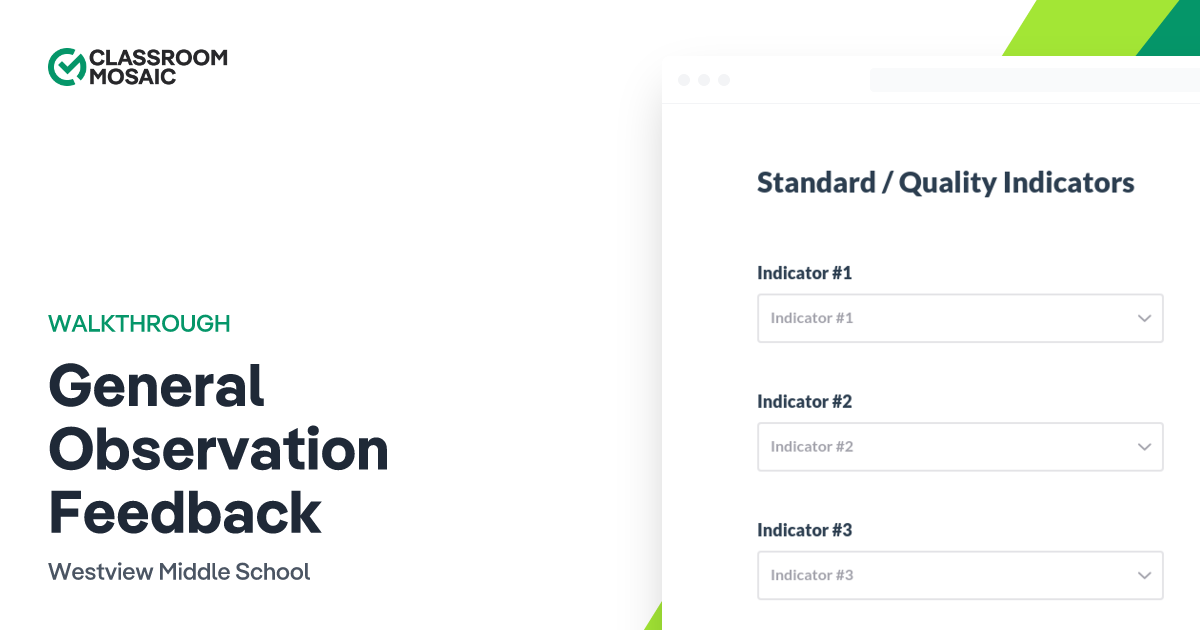 General Observation Feedback | Teacher Observation Form