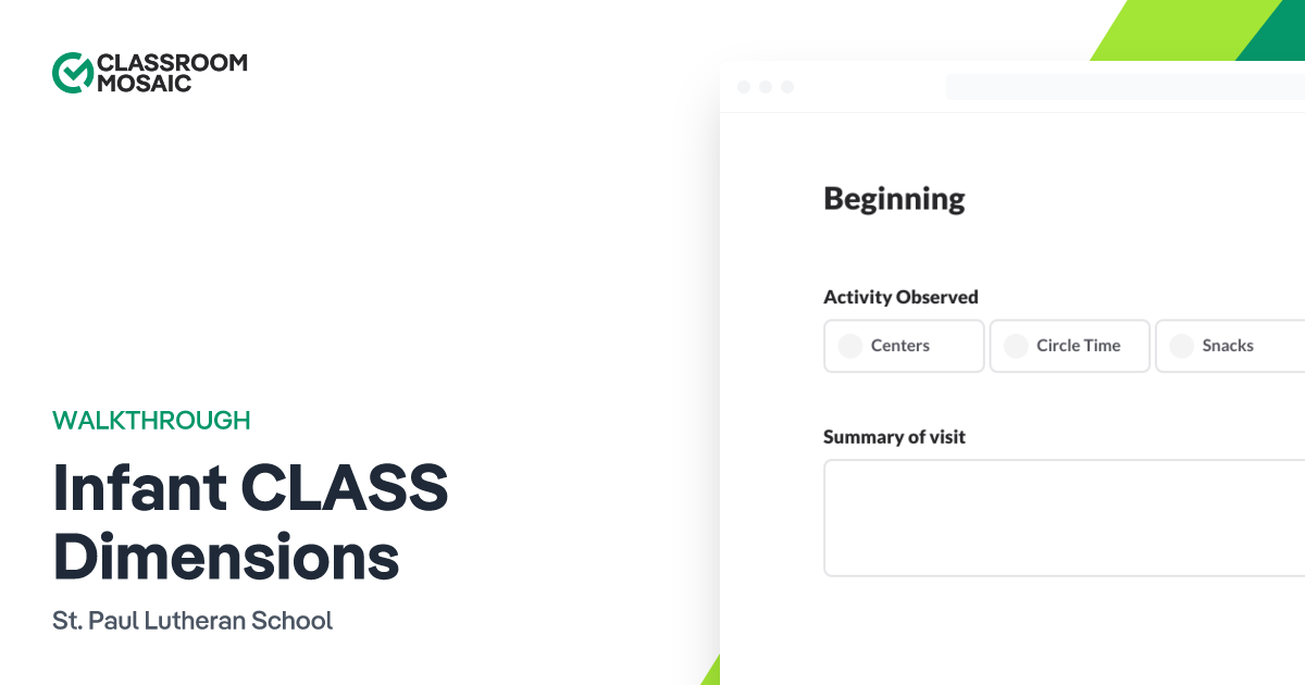 Infant CLASS Dimensions | Teacher Observation Form