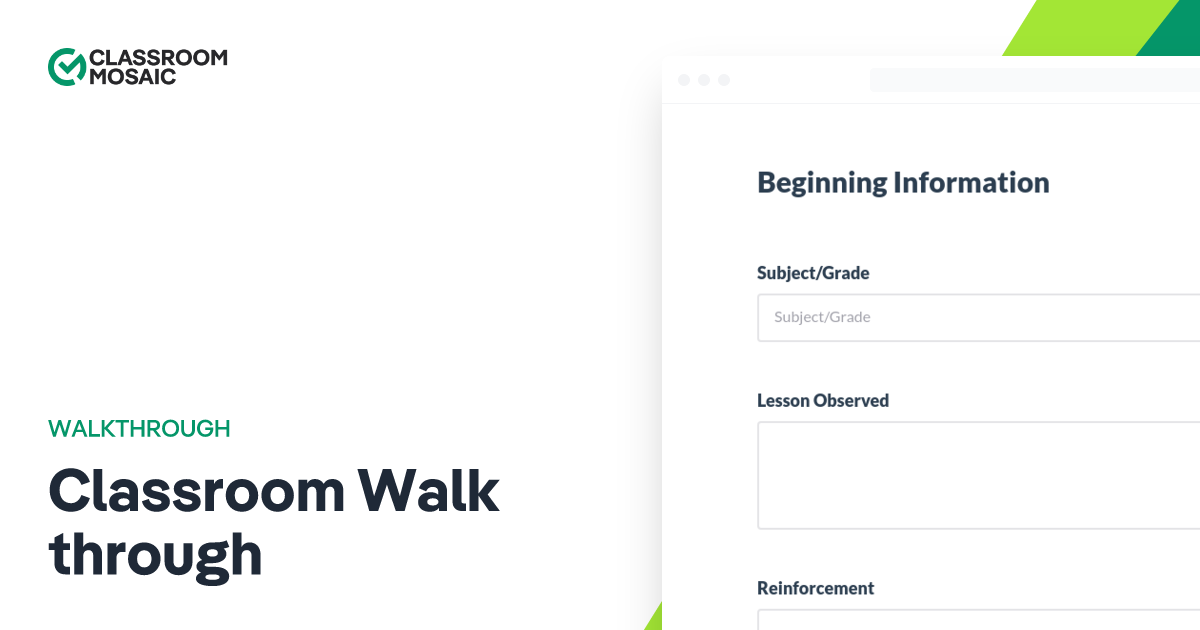 Classroom Walk through | Teacher Observation Form