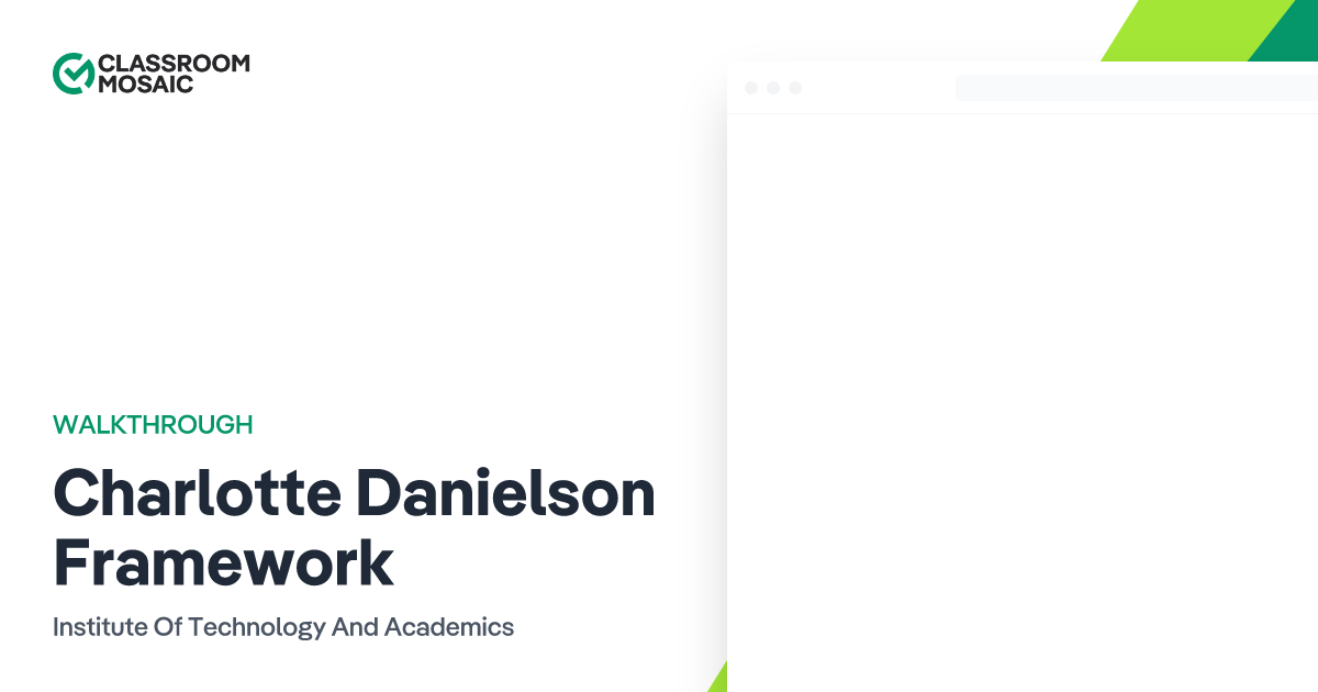 Charlotte Danielson Framework | Teacher Observation Form