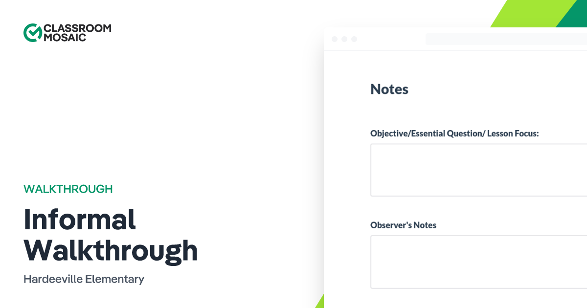 Informal Walkthrough | Teacher Observation Form