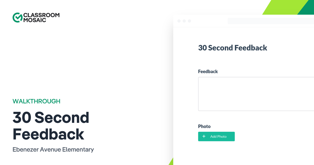 30 Second Feedback | Teacher Observation Form