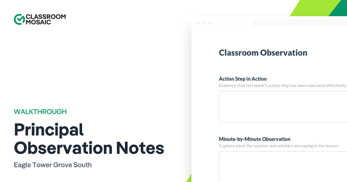 Principal Observation Notes | Teacher Observation Form