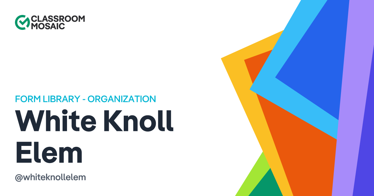 White Knoll Elem's Teacher Observation Forms