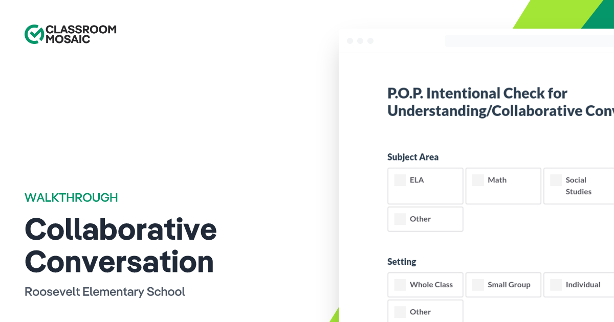 Collaborative Conversation | Teacher Observation Form