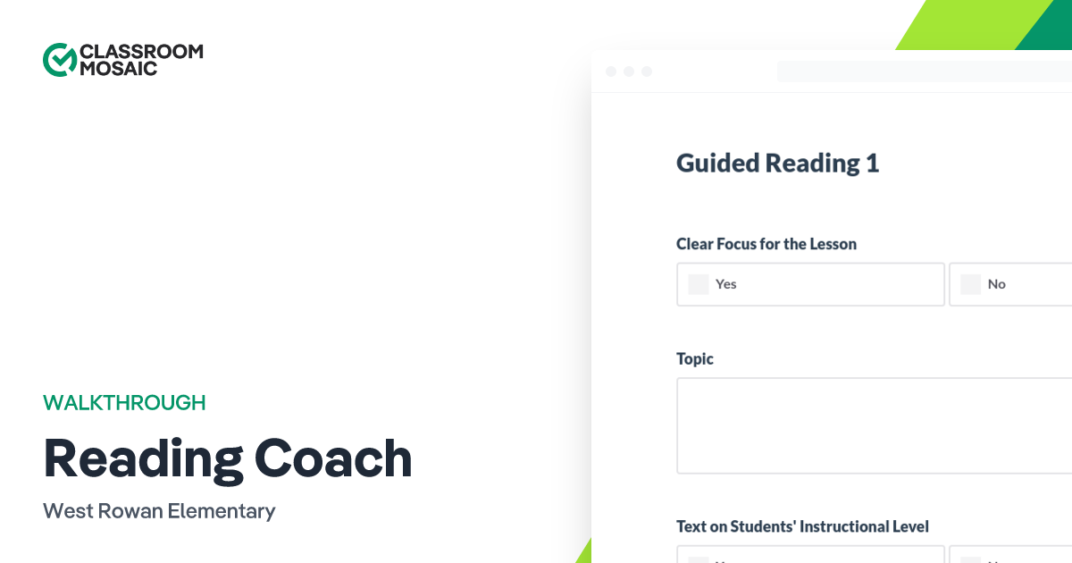Reading Coach | Teacher Observation Form