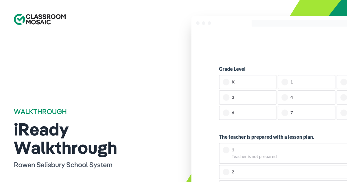 iReady Walkthrough | Teacher Observation Form