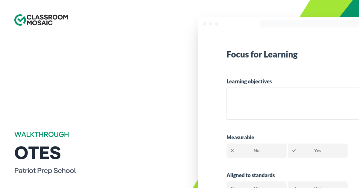 OTES | Teacher Observation Form