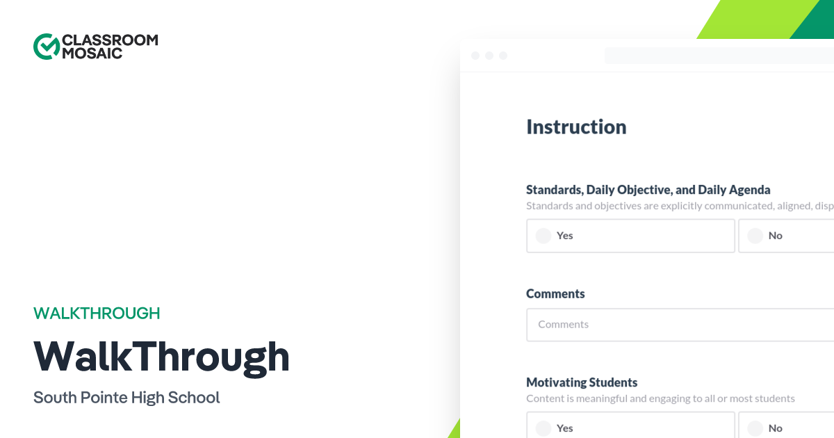 WalkThrough | Teacher Observation Form