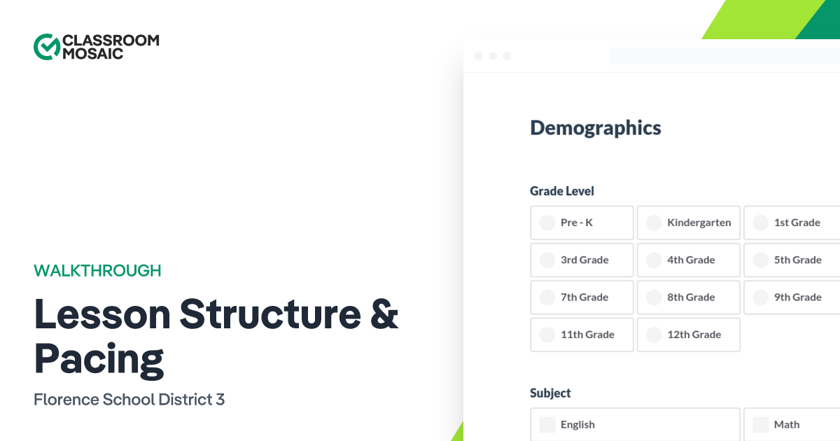 Lesson Structure & Pacing | Teacher Observation Form