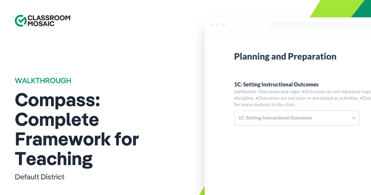 Compass: Complete Framework for Teaching | Teacher Observation Form