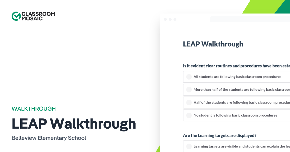 LEAP Walkthrough | Teacher Observation Form