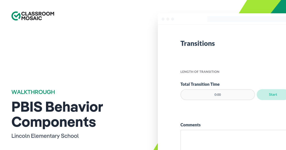 PBIS Behavior Components | Teacher Observation Form