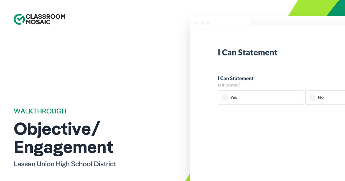 Objective/Engagement | Teacher Observation Form