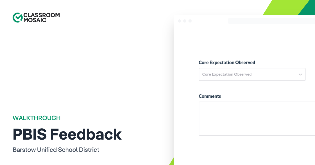 PBIS Feedback | Teacher Observation Form