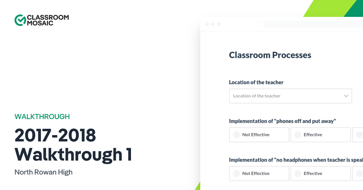 2017-2018 Walkthrough 1 | Teacher Observation Form