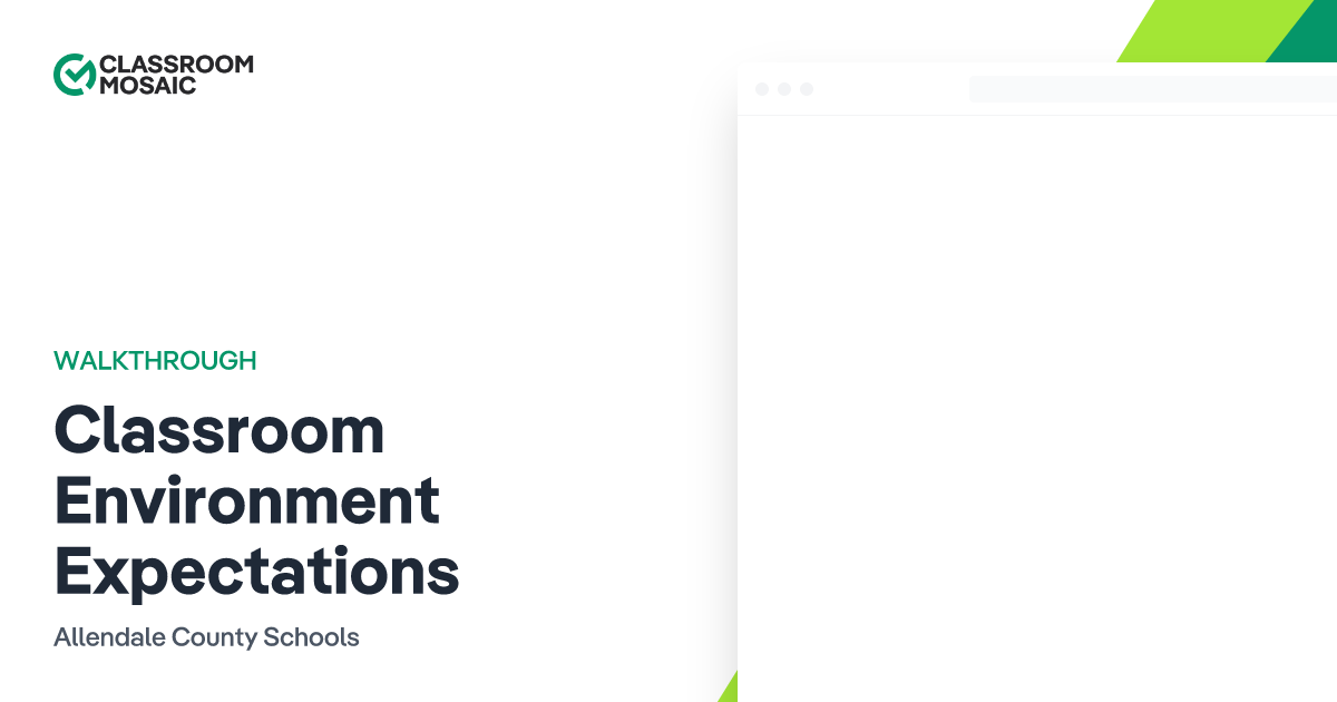 Classroom Environment Expectations | Teacher Observation Form